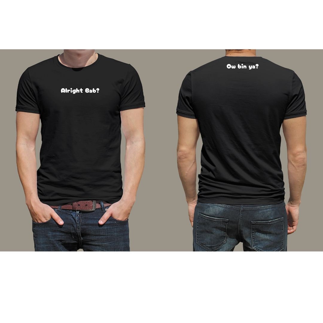 Alright Bab Print Mens Large Black T-shirt - Etsy UK