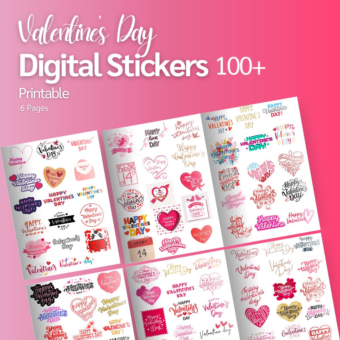 Valentines Day Themed Sticker, Valentines Day Sticker, Valentines Day ...