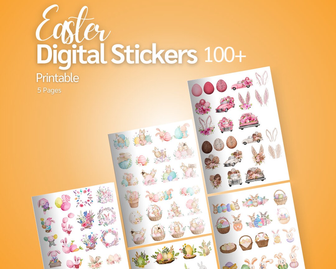 100+ Easter Day Stickers, Easter, Eggs, Bunny, Stickers, Printable ...