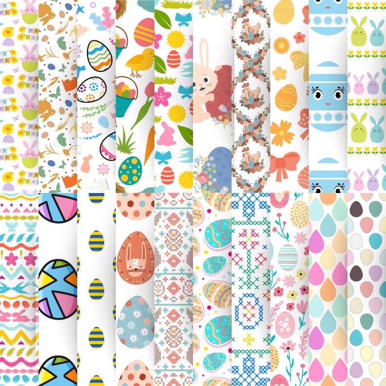 Easter, 100 Easter Digital Paper, Happy Easter Day, Easter Paper Bundle ...
