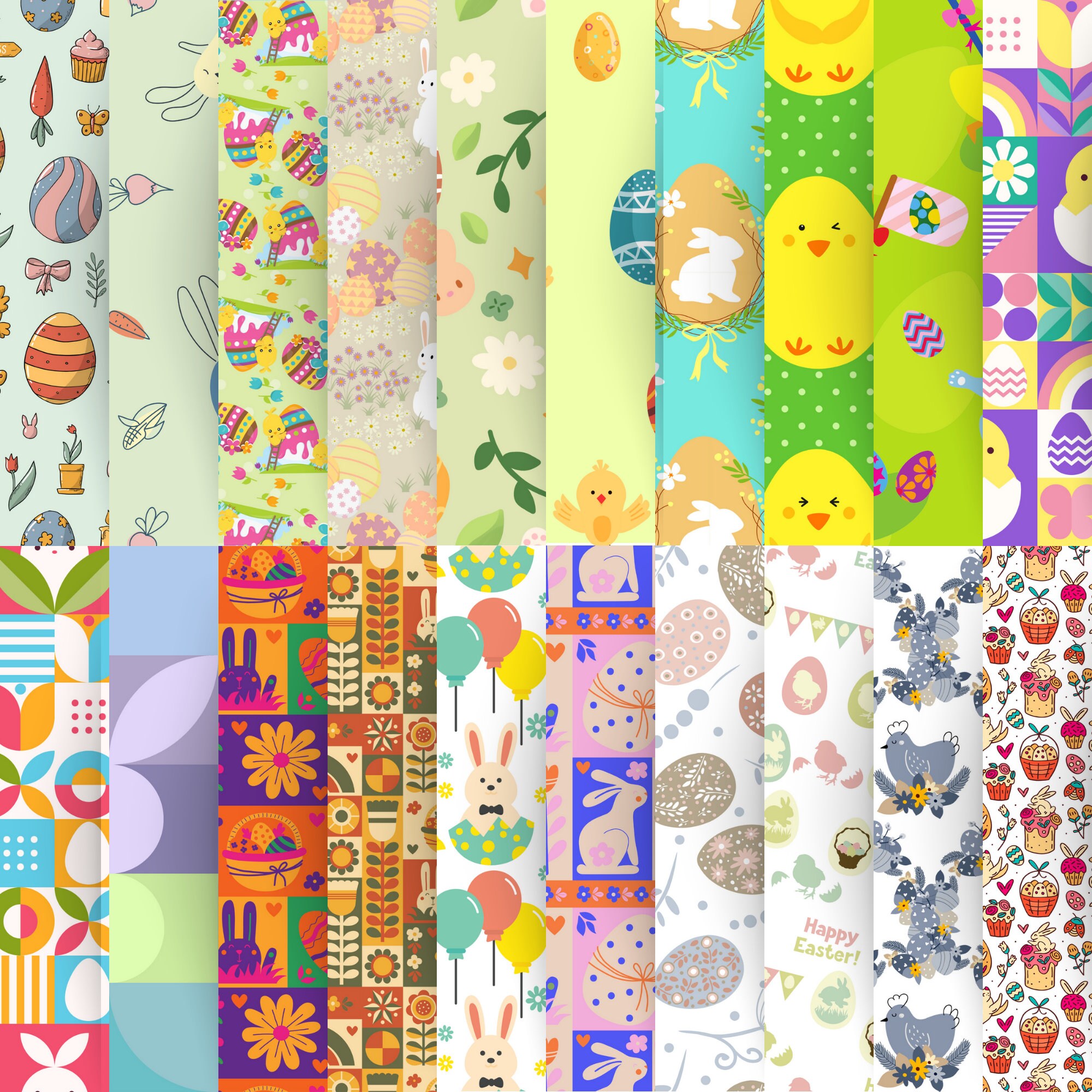 Easter, 100 Easter Digital Paper, Happy Easter Day, Easter Paper Bundle ...