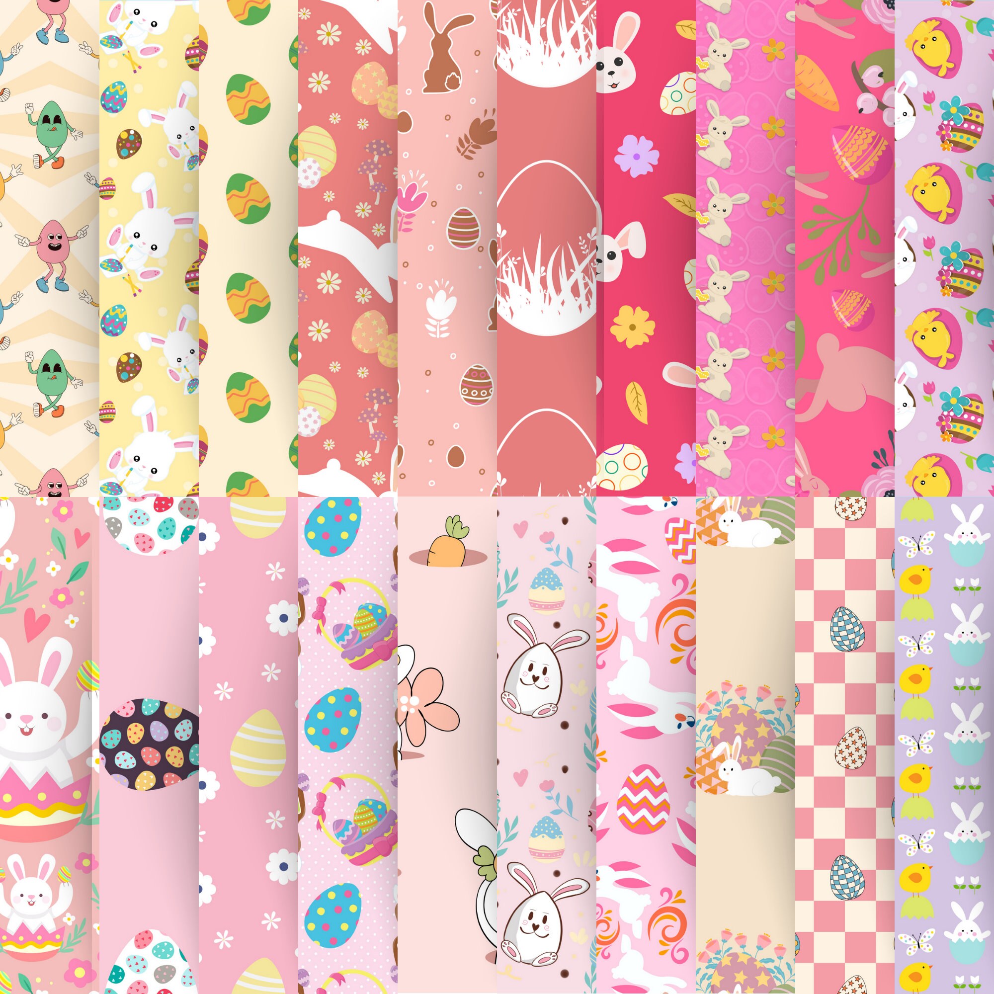 Easter, 100 Easter Digital Paper, Happy Easter Day, Easter Paper Bundle ...