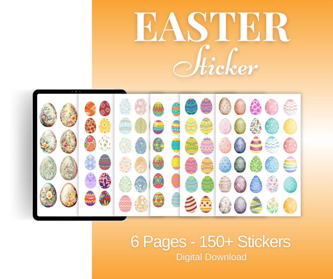 150+ Easter Stickers, Easter Eggs , Eggs Stickers, Stickers, Printable ...