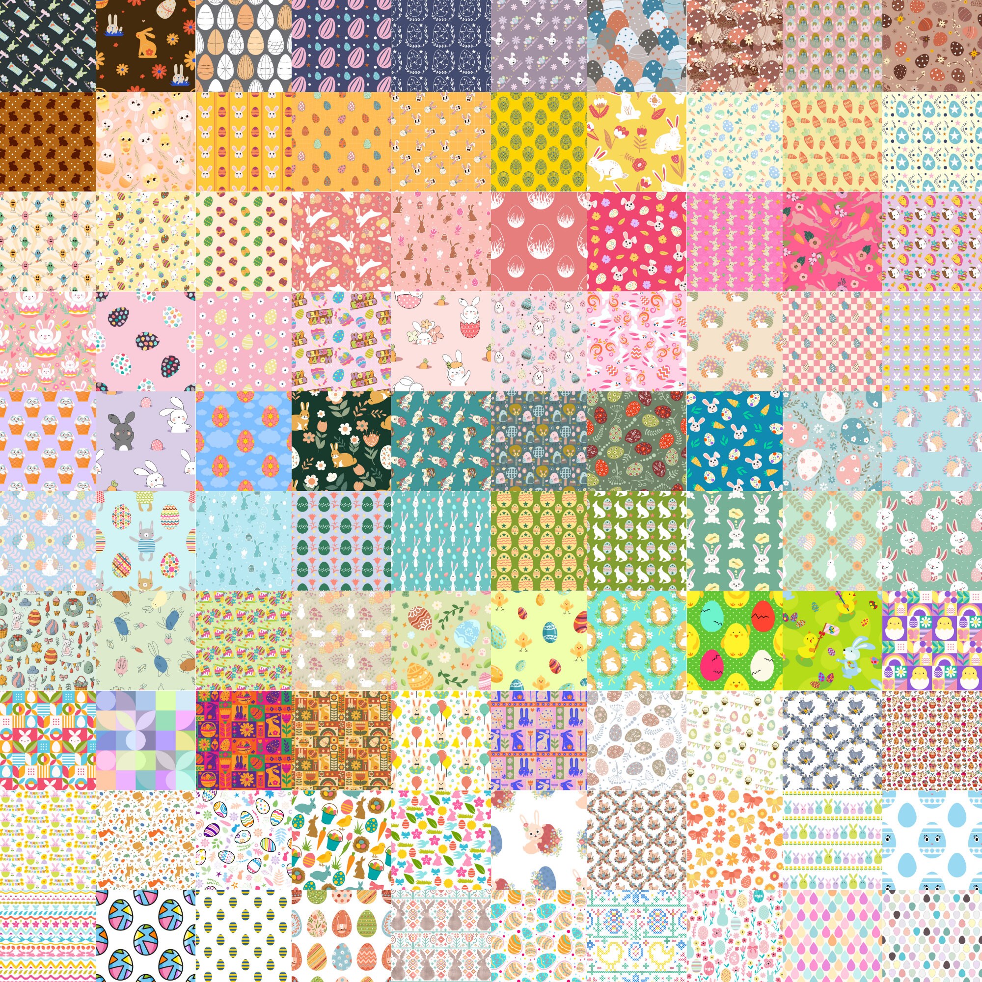 Easter, 100 Easter Digital Paper, Happy Easter Day, Easter Paper Bundle ...