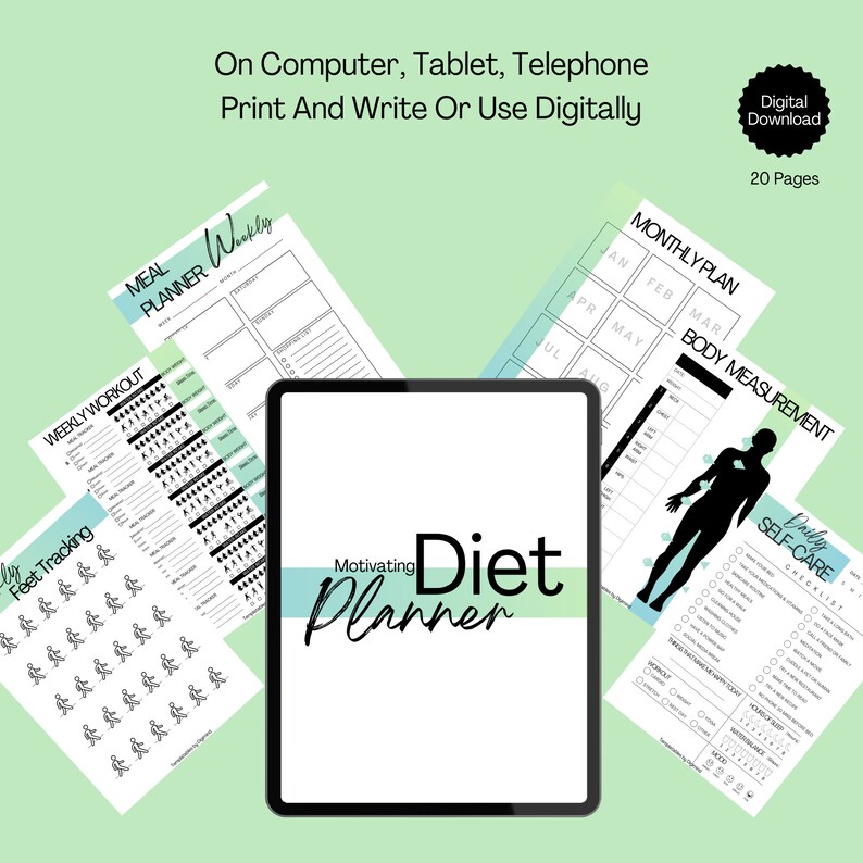 Weight Loss Tracker, Diet Planner, Weight Loss Digital Planner, Weight ...