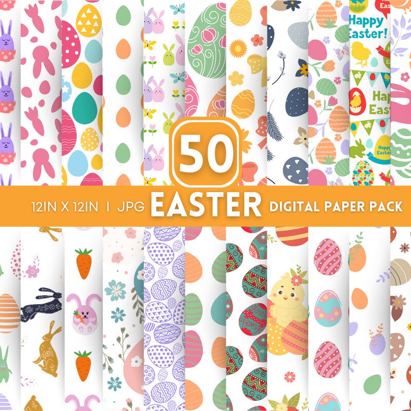 Easter Digital Paper - Etsy
