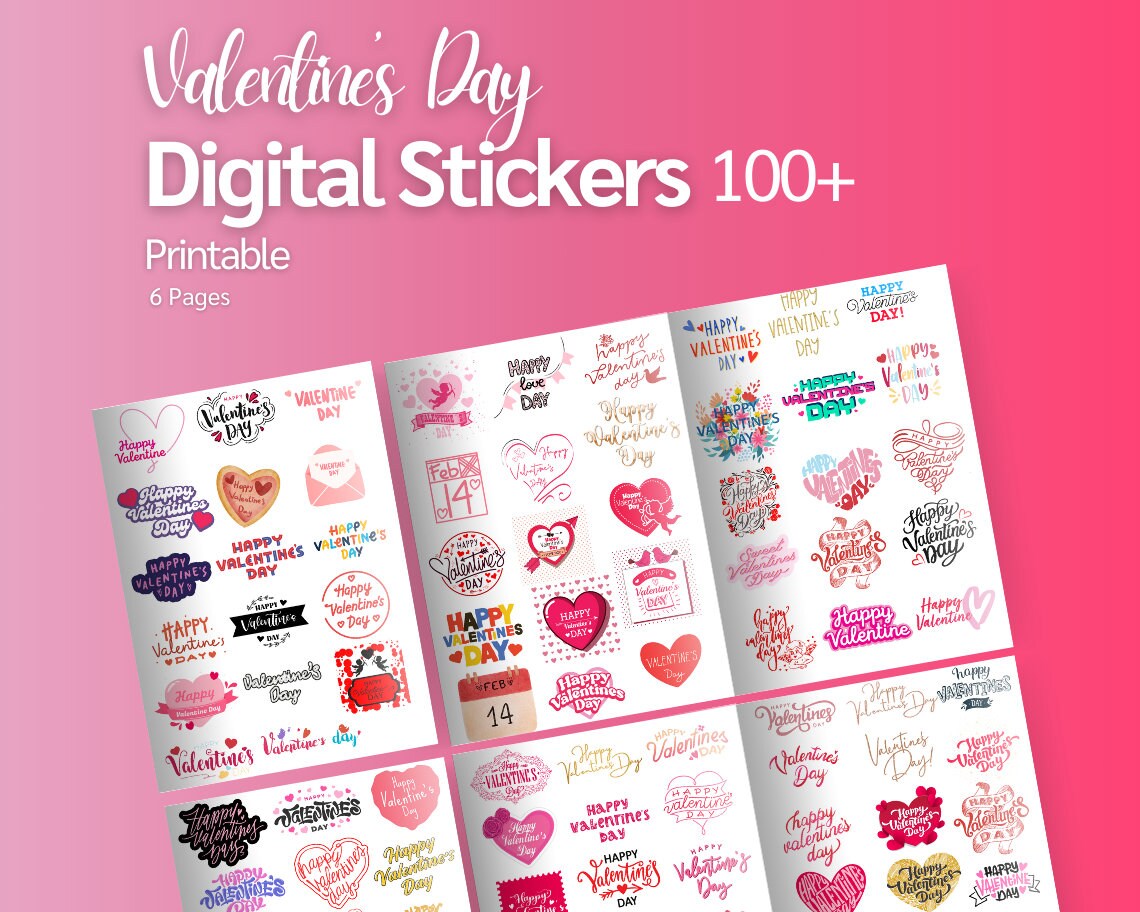 Valentines Day Themed Sticker, Valentines Day Sticker, Valentines Day ...