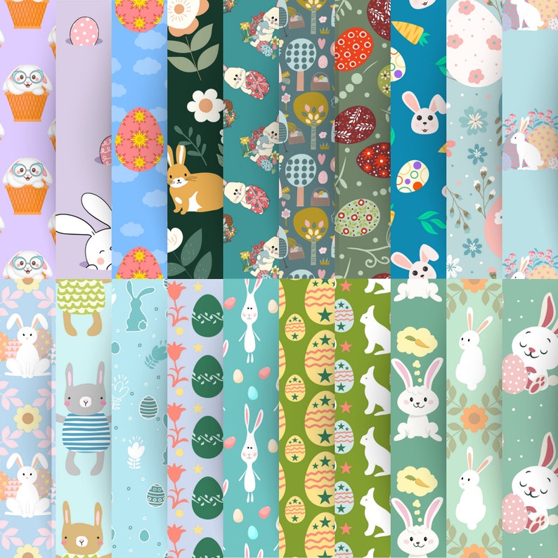 Easter, 100 Easter Digital Paper, Happy Easter Day, Easter Paper Bundle ...