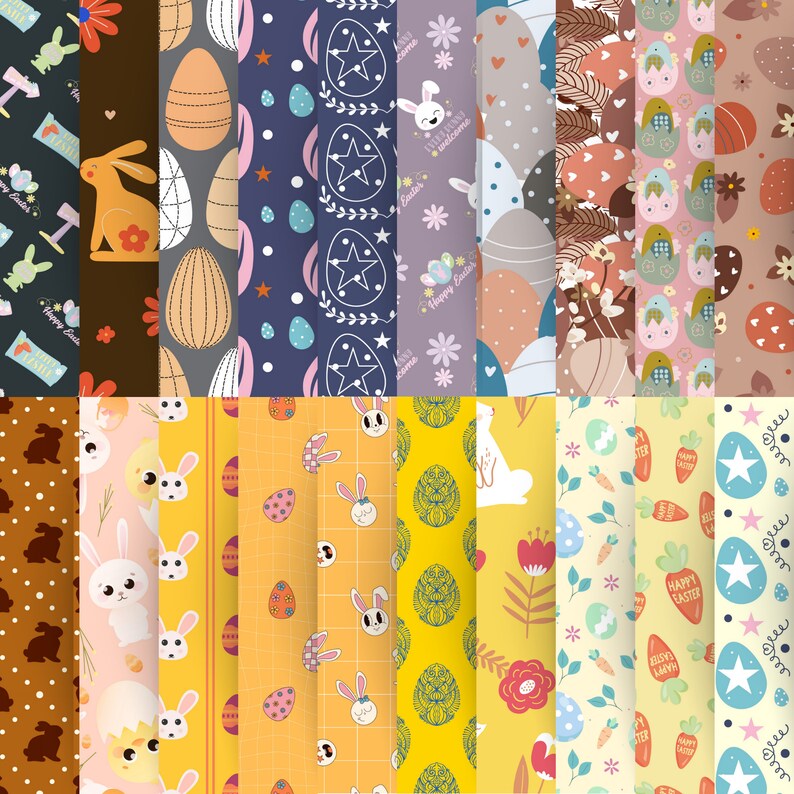 Easter, 100 Easter Digital Paper, Happy Easter Day, Easter Paper Bundle ...