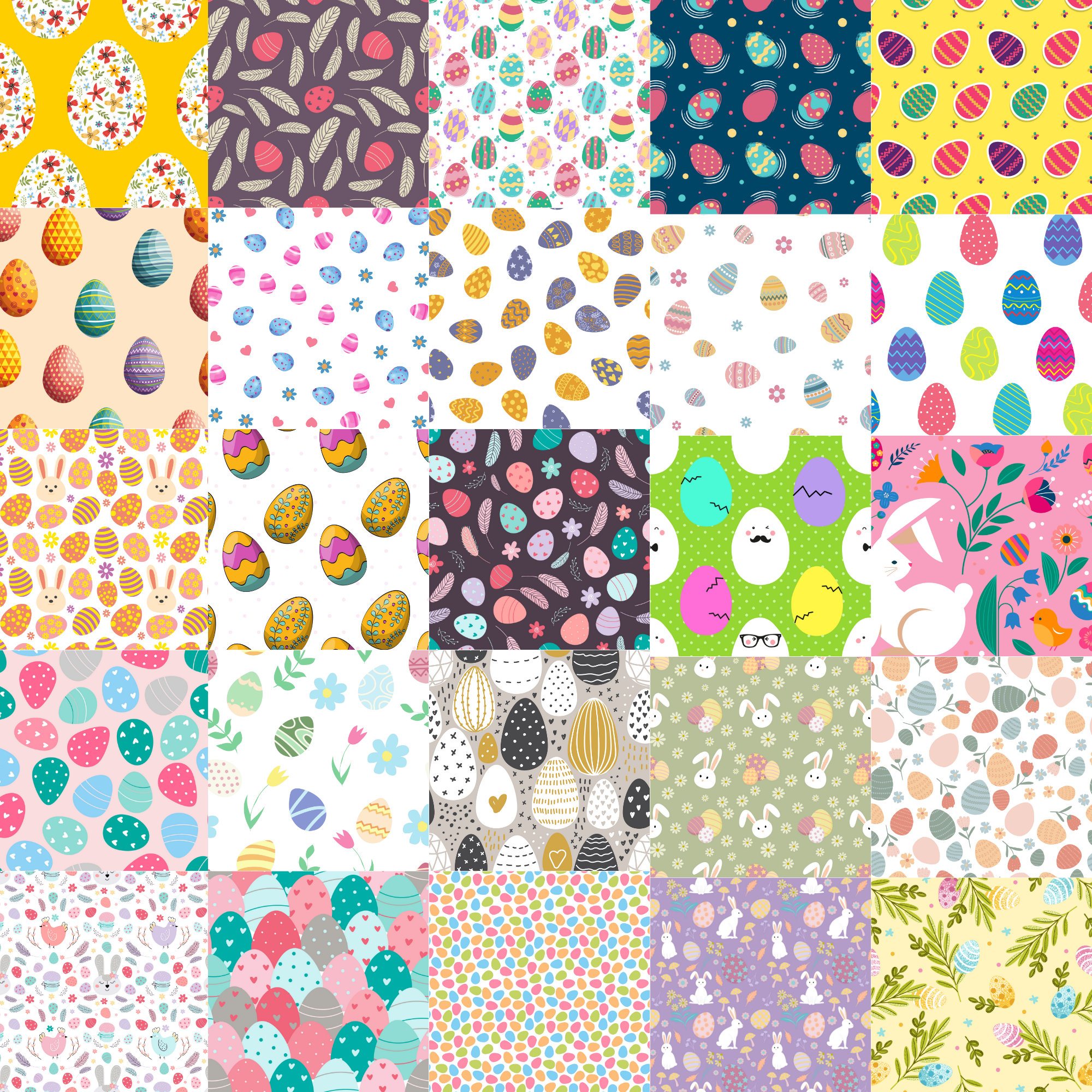 50 Easter Themed Digital Paper, Instant Download Happy Easter Digital ...