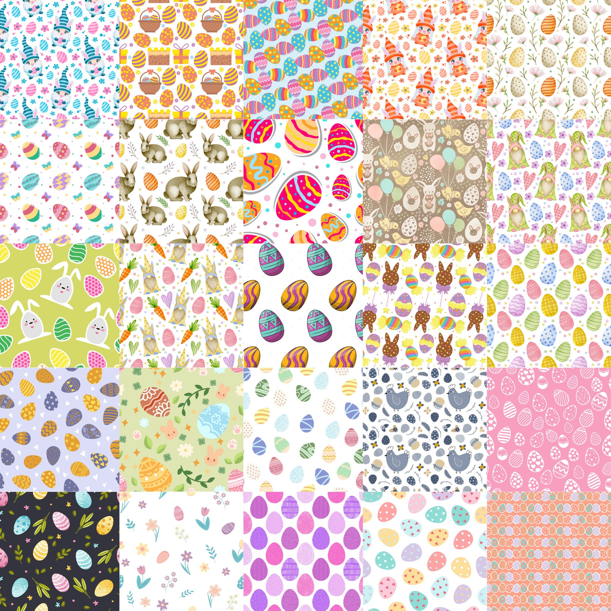 50 Easter Themed Digital Paper, Instant Download Happy Easter Digital ...
