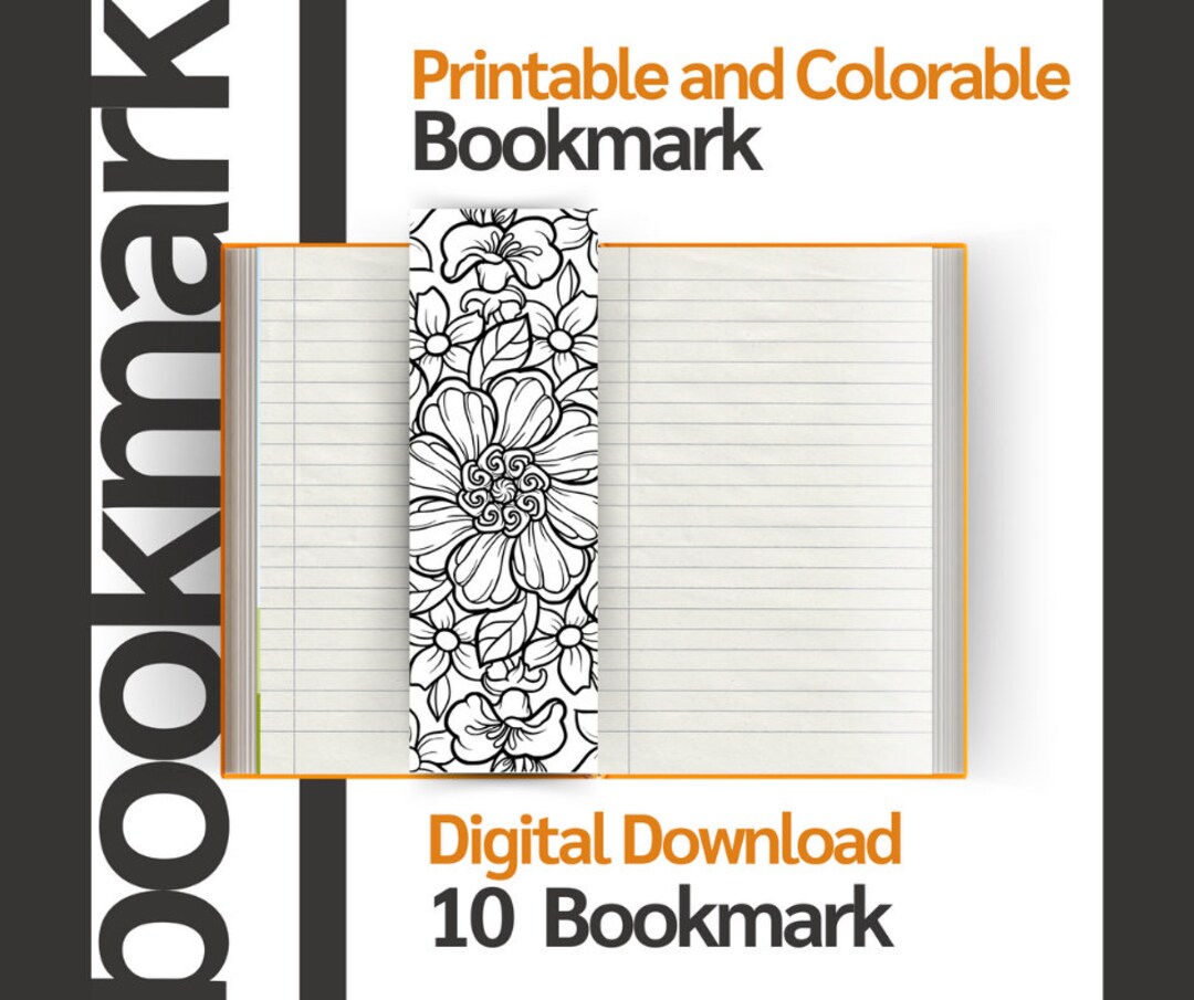 PRINTABLE AND COLORABLE Bookmark, Gift for Booklovers, Mandala Bookmark ...