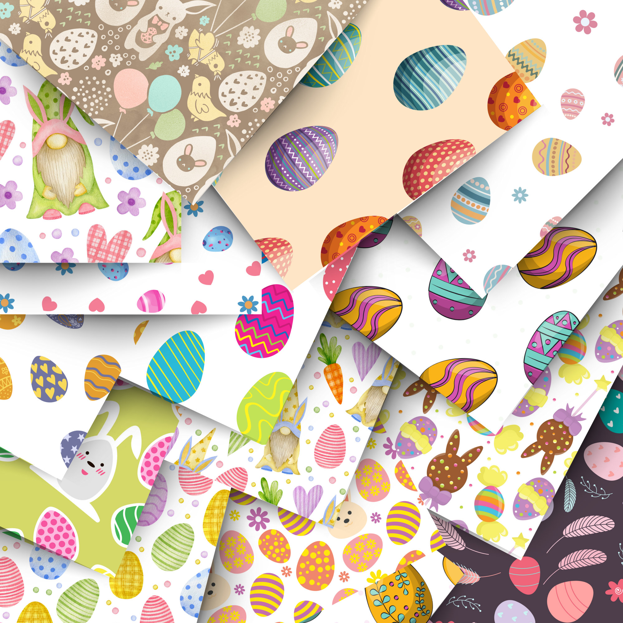 50 Easter Themed Digital Paper, Instant Download Happy Easter Digital ...
