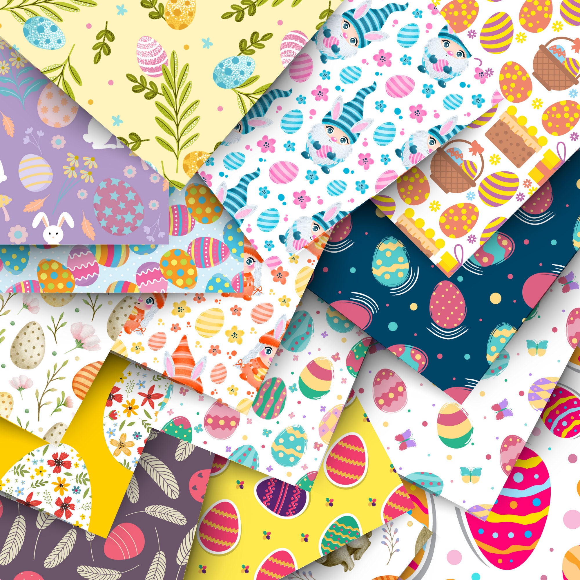 50 Easter Themed Digital Paper, Instant Download Happy Easter Digital ...