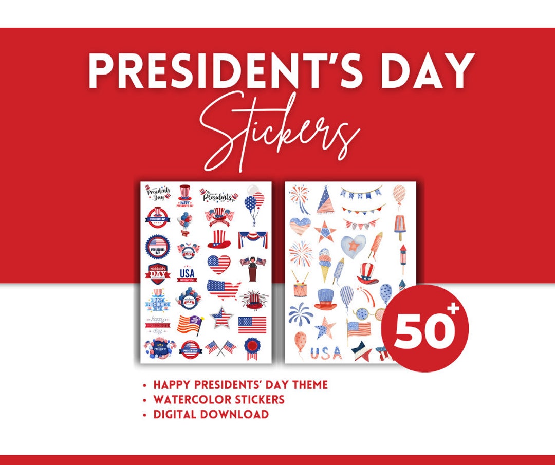 Happy Presidents' Day Themed Sticker, Presidents' Day Sticker ...