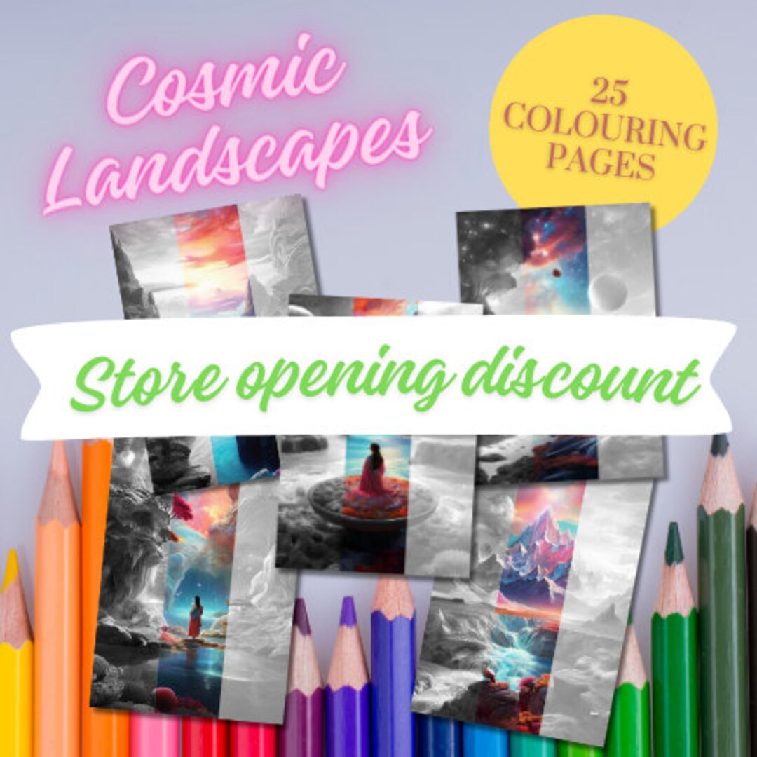25 Cosmic Landscapes Sketches | Includes B/W, Grayscale & Colour ...