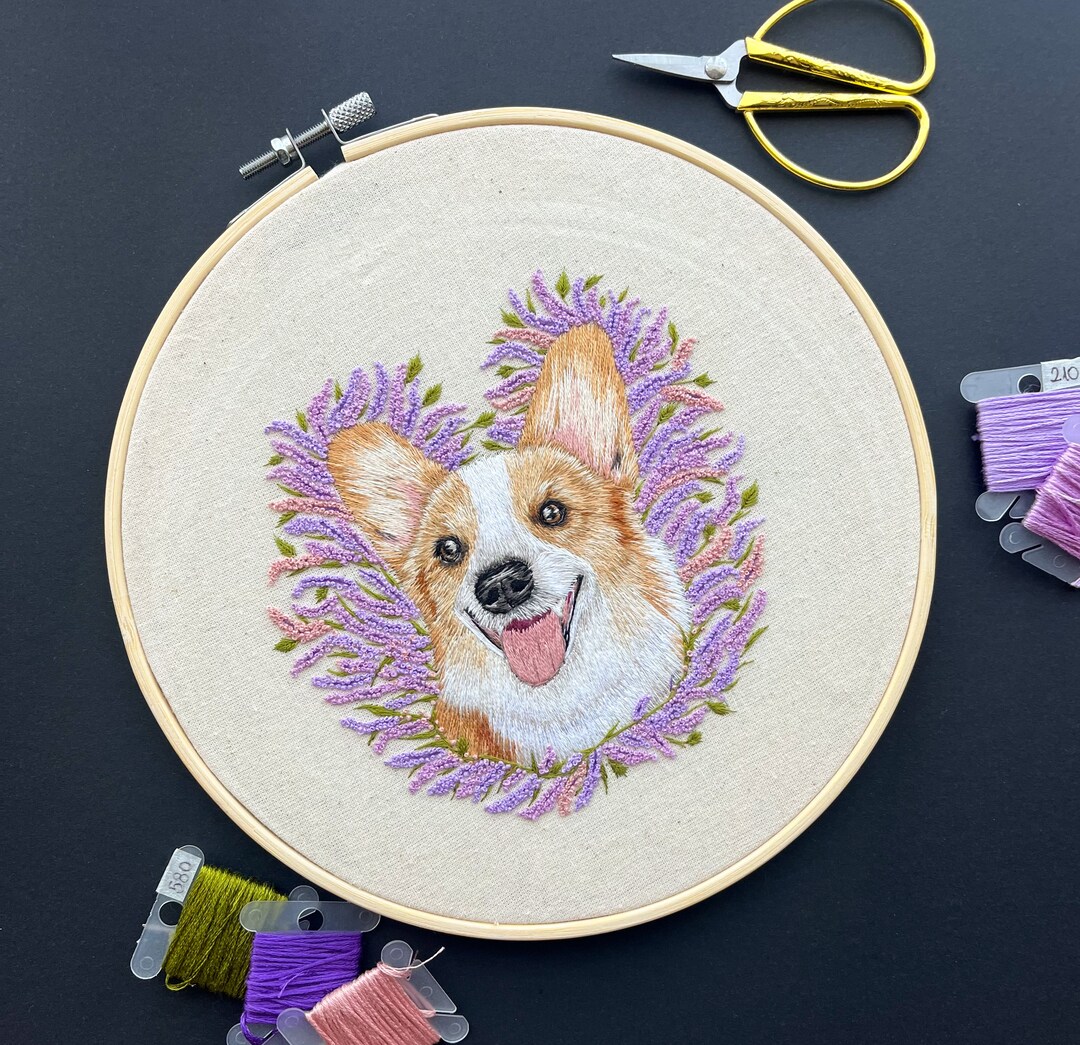 Embroidery Pet Portrait - Etsy