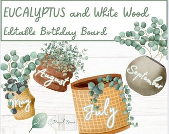 Eucalyptus and White Wood Classroom Display Alphabet Bunting - Etsy