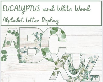 Eucalyptus and White Wood Classroom Display Alphabet Bunting - Etsy