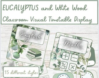 Eucalyptus and White Wood Classroom Display Alphabet Bunting - Etsy