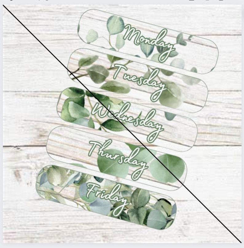 Eucalyptus and White Wood Teacher Tray Labels - Etsy