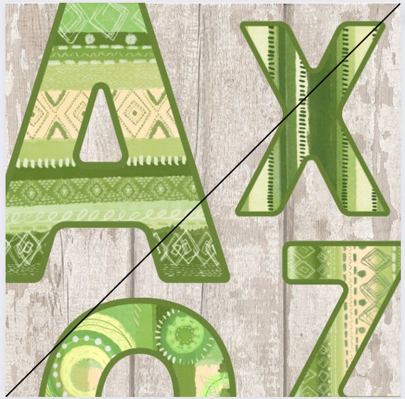 Green Lettering Display