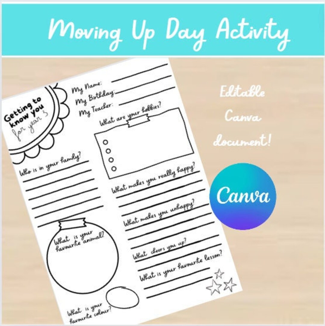 Transition Day/ Moving up Morning Activity - Etsy