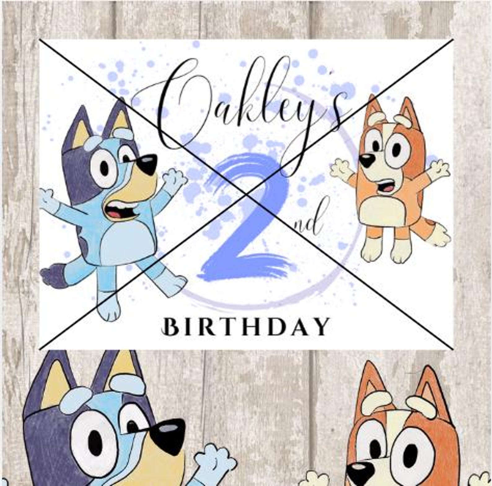 Hand-drawn Bluey Birthday Party Invite - Canva Template - Etsy