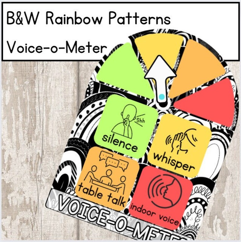 B&W Rainbow Patterns Classroom Voice-o-meter - Etsy