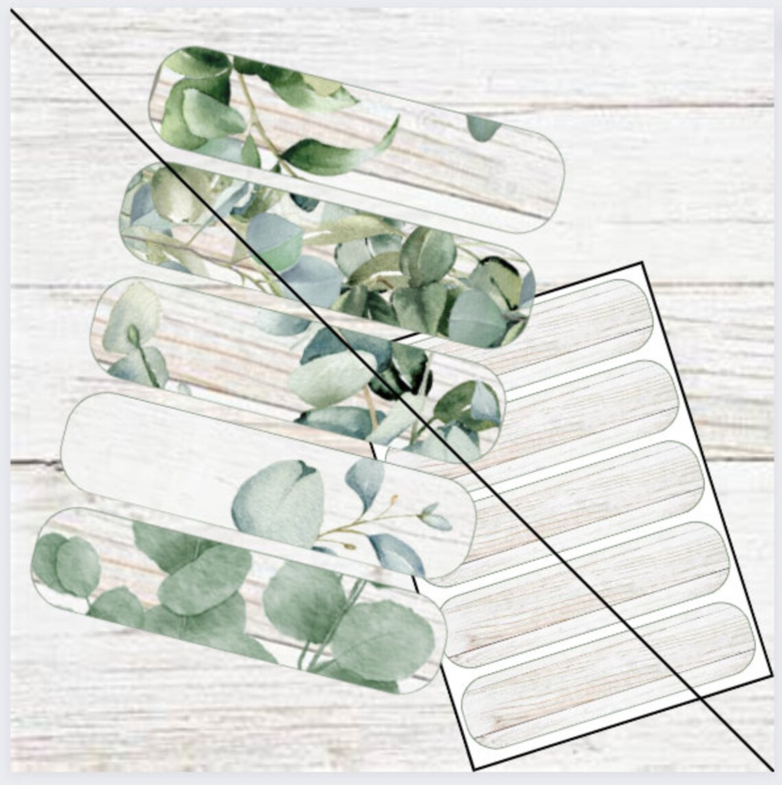 Eucalyptus and White Wood Teacher Tray Labels - Etsy