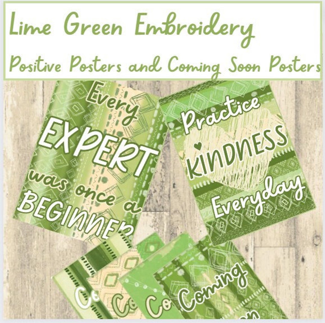 LIME GREEN Classroom Positive Posters and Coming Soon Posters - Etsy
