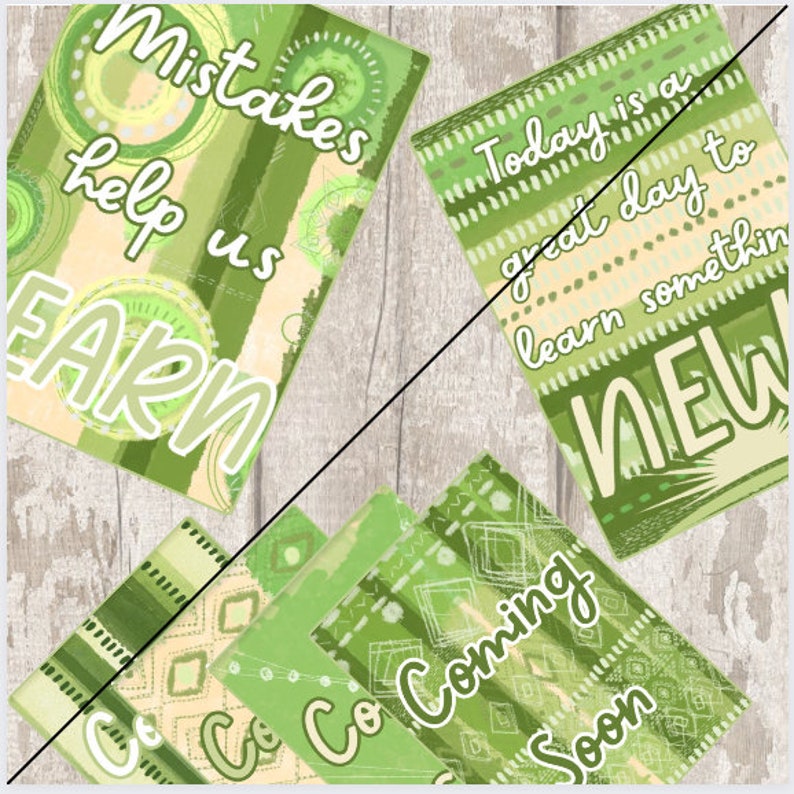 LIME GREEN Classroom Positive Posters and Coming Soon Posters - Etsy