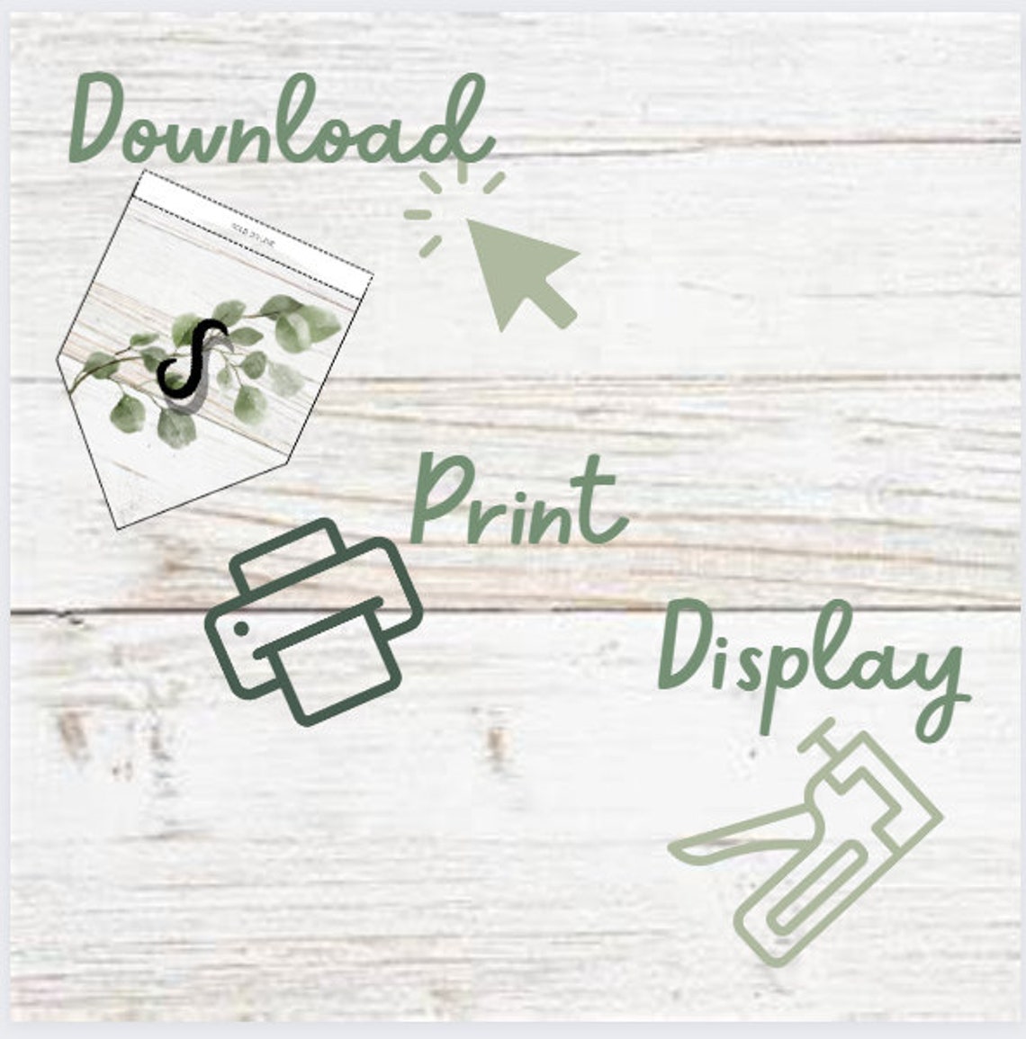 Eucalyptus and White Wood Classroom Display Alphabet Bunting - Etsy