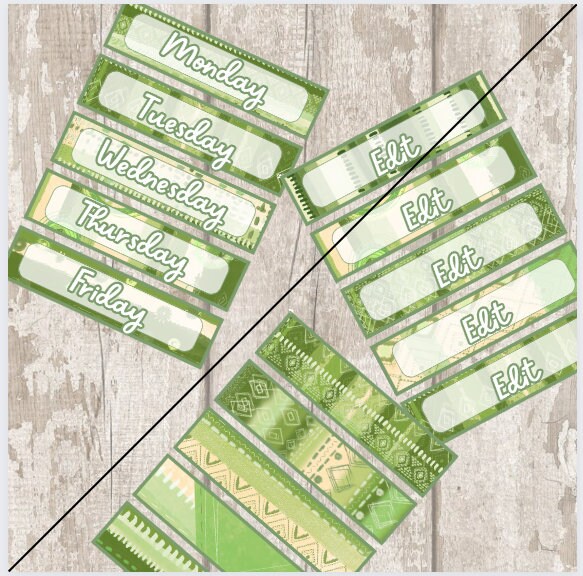 LIME GREEN Editable Teacher Tray Labels - Etsy