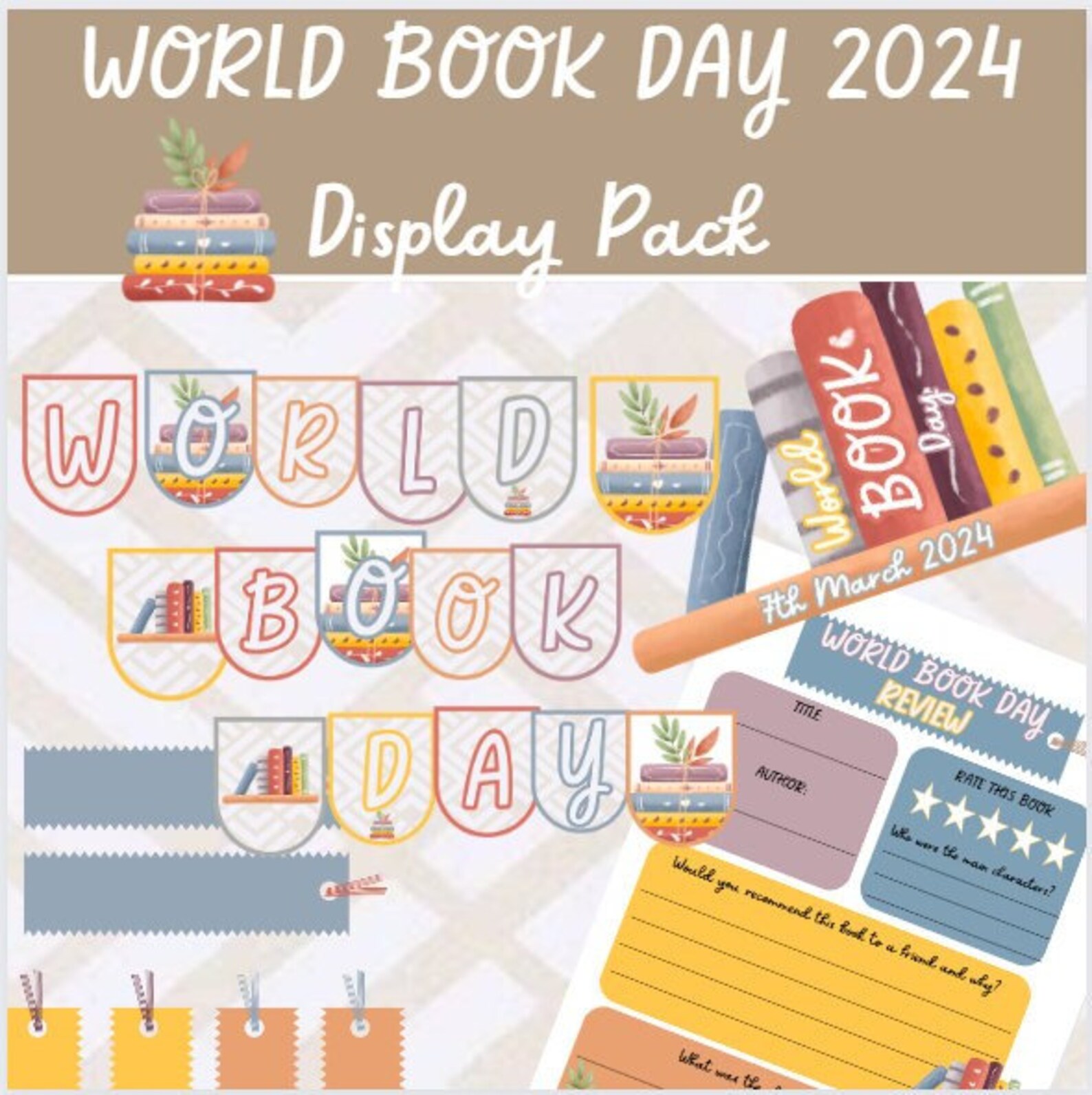WORLD BOOK DAY 2024 Calming Classroom Display and Activity Sheet - Etsy