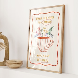 Retro Coffee Print, Coffee Bar Wall Art, Maximalist Kitchen Print ...