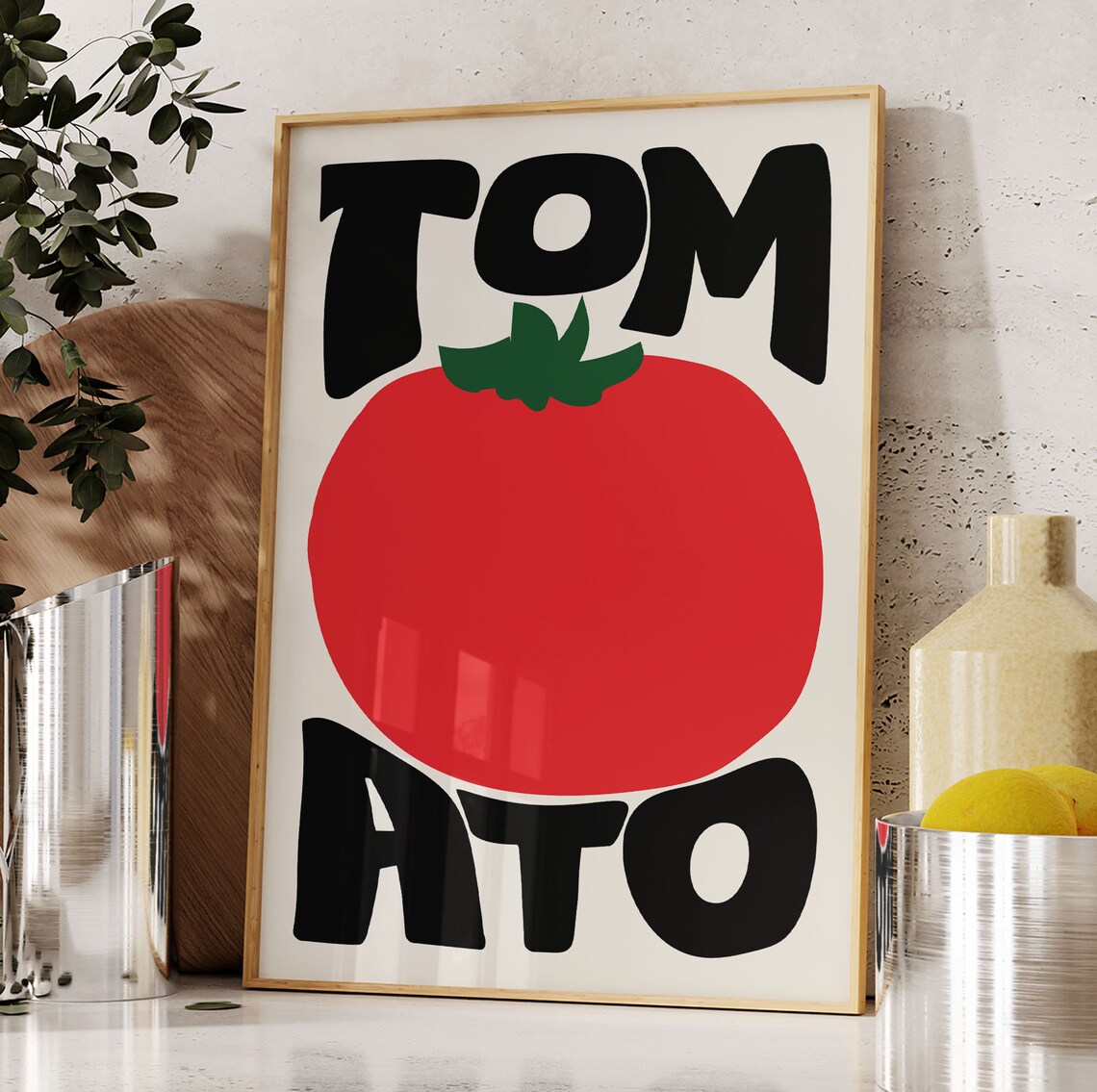 Retro Tomato Print, Trendy Tomato Poster, Vegetable Art Print, Modern ...