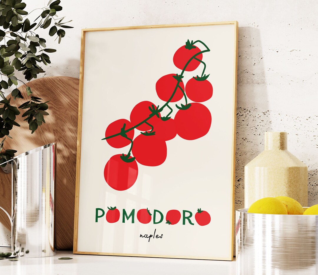 Retro Tomato Print, Trendy Tomato Poster, Vegetable Art Print, Modern ...