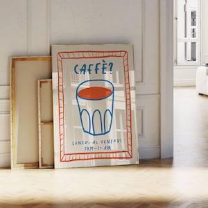 Retro Caffe Poster, Italian Coffee Print, Espresso Coffee Art Print ...