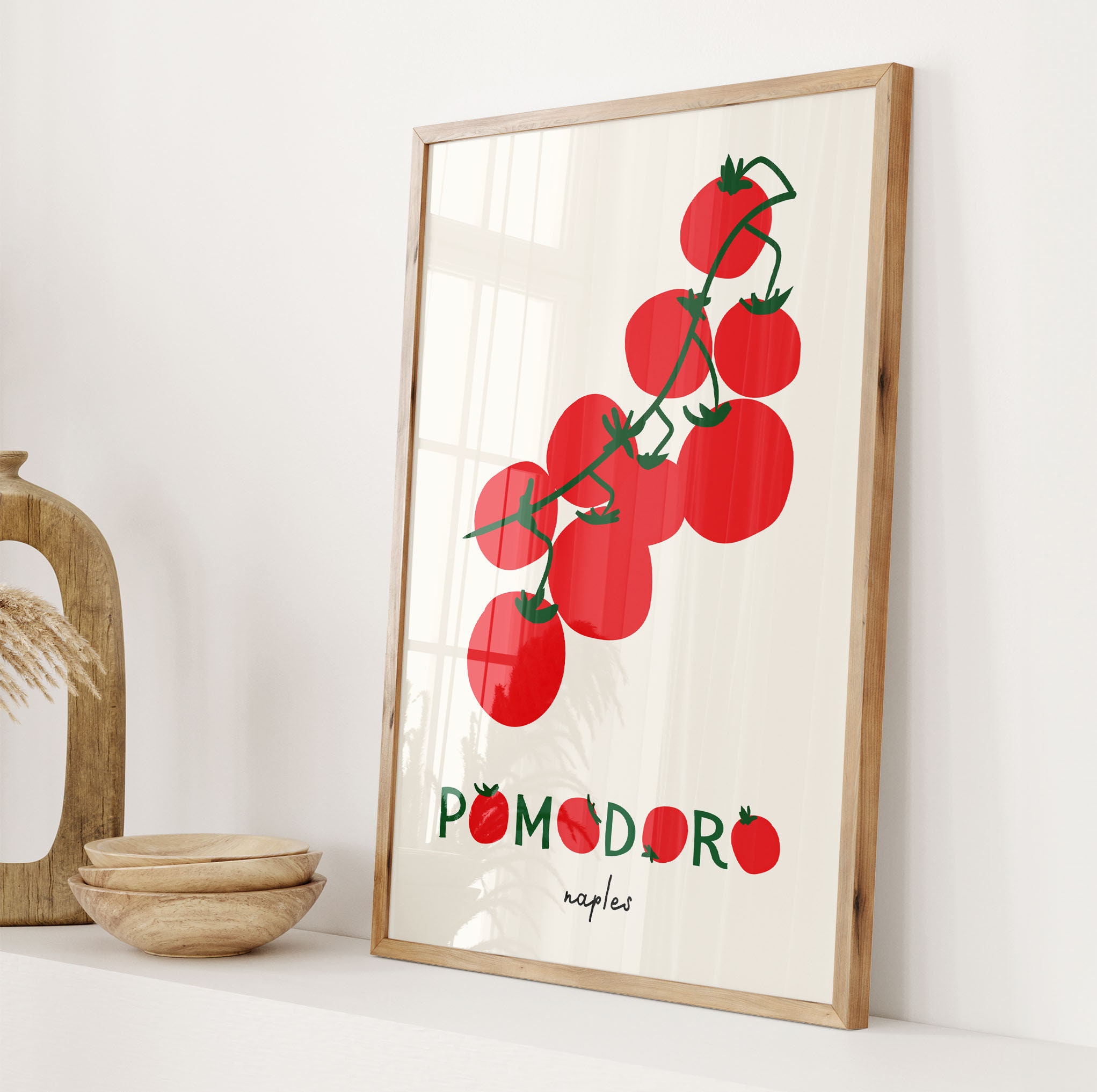 Retro Tomato Print, Trendy Tomato Poster, Vegetable Art Print, Modern ...