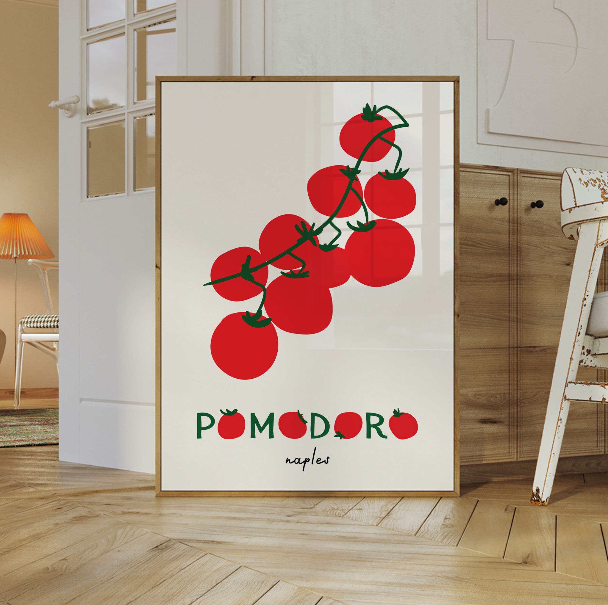 Retro Tomato Print, Trendy Tomato Poster, Vegetable Art Print, Modern ...