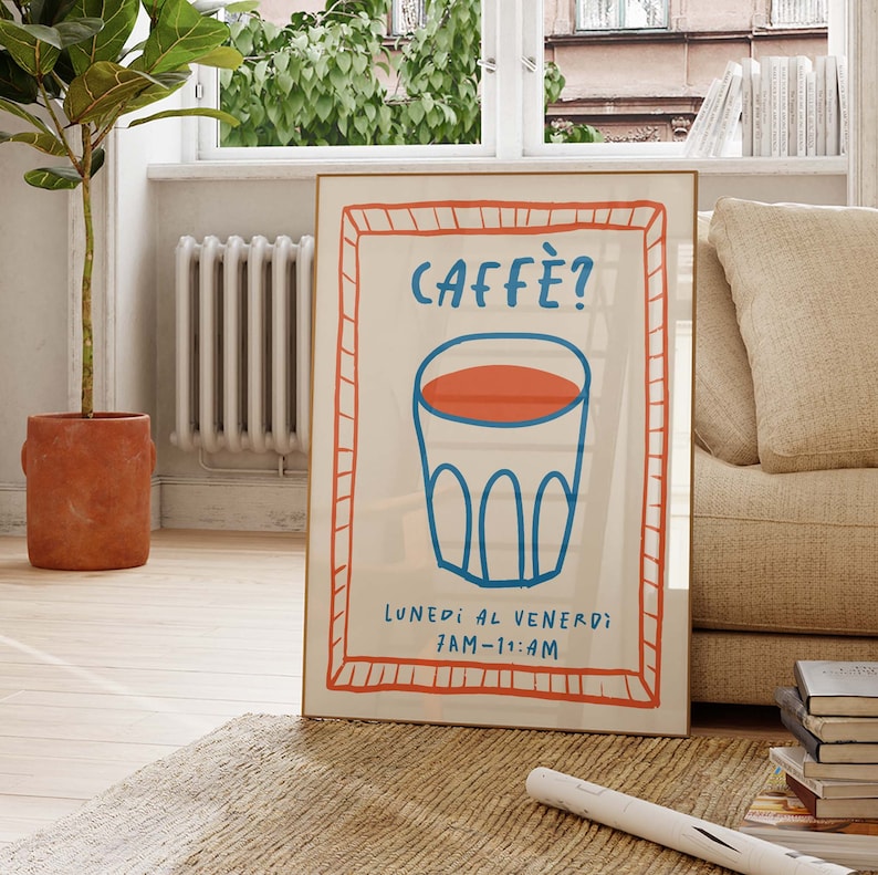 Set of 3 Print, Trendy Coffee Print, Retro Caffe Poster, Espresso ...