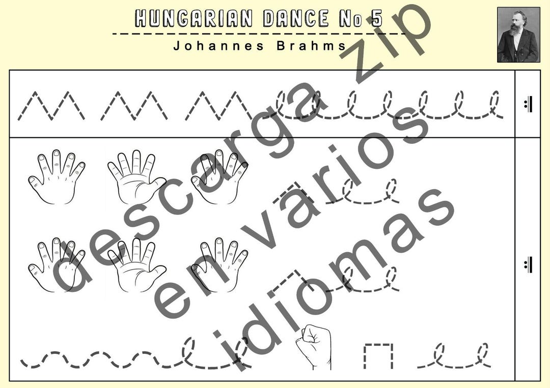 Musicogram for School Activities of Brahms' Hungarian Dance No. 5 - Etsy
