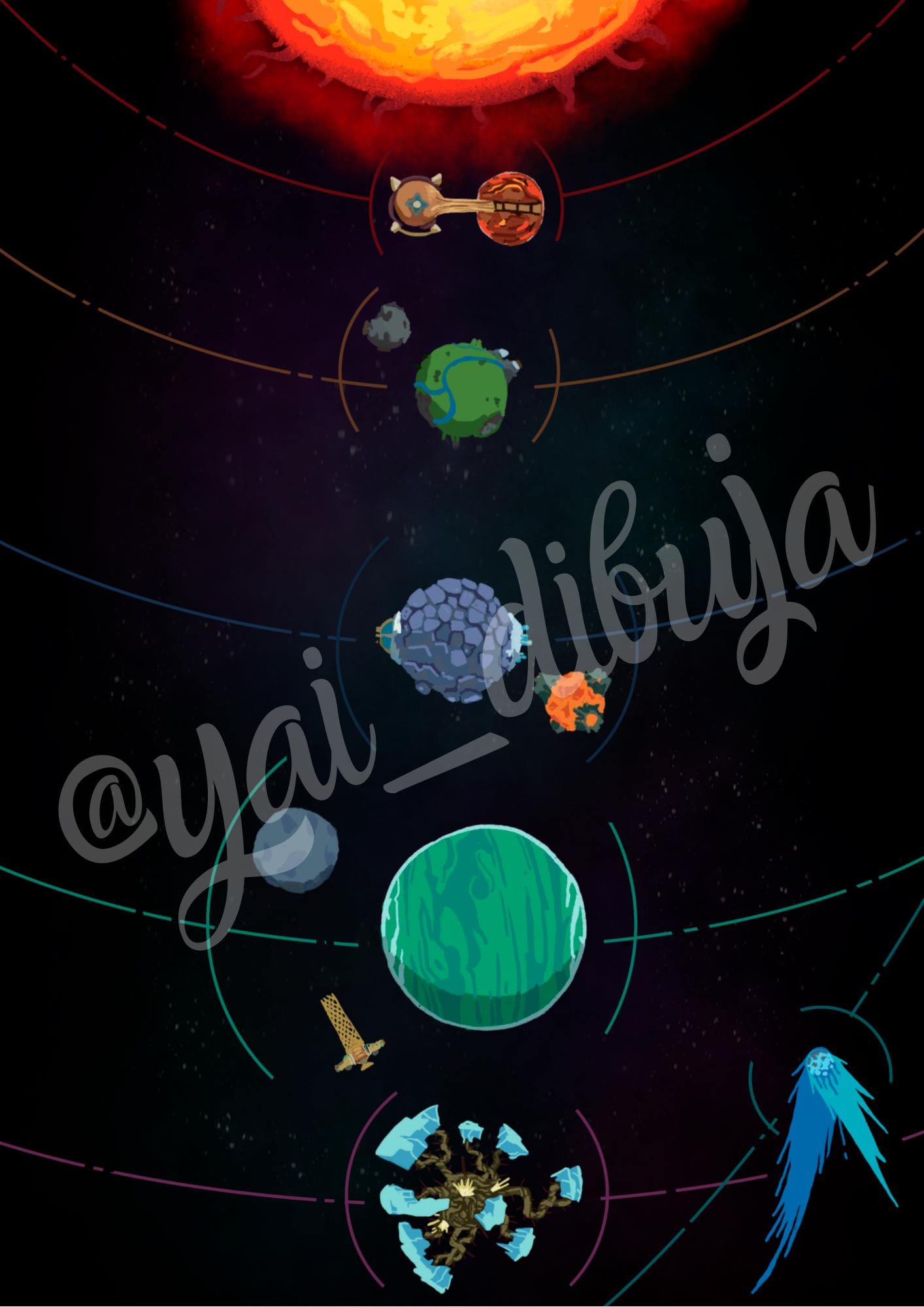 Outer Wilds Map Solar System Print Fan Art - Etsy UK