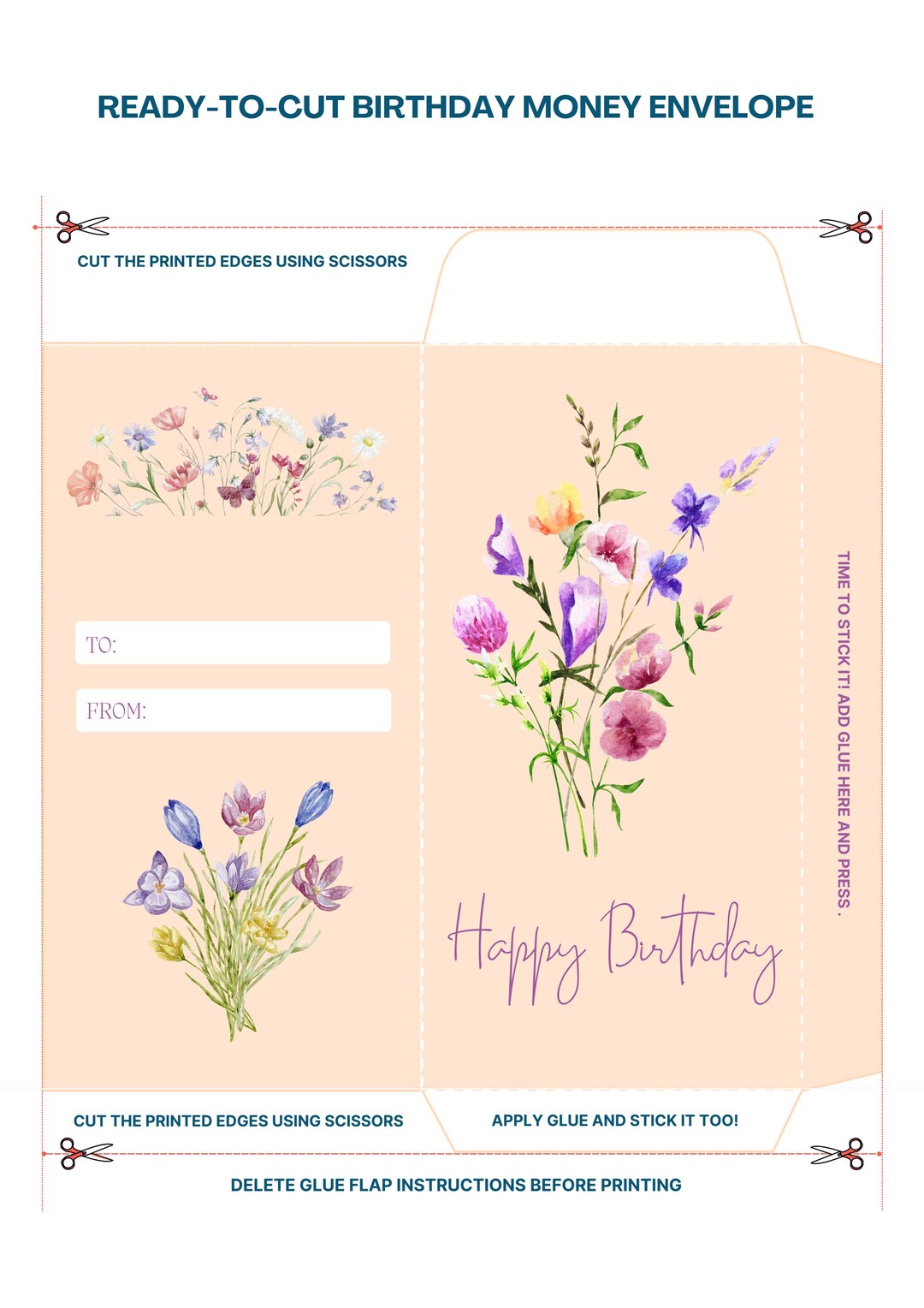 Birthday Envelopes / Money Wallets / Gift Card Envelopes - 5 Different ...
