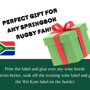 Wine Label - Springbok Rugby World Cup Winners - Etsy