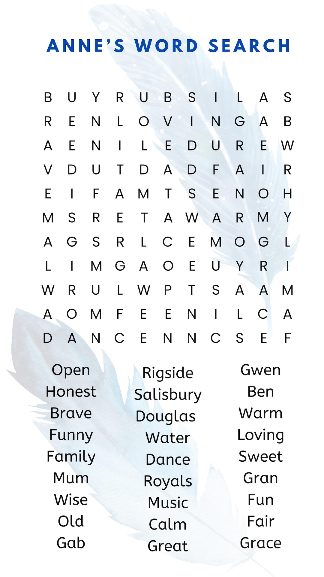 Personalised Wordsearch - Give Me at Least 20 Words and I Will Create a ...