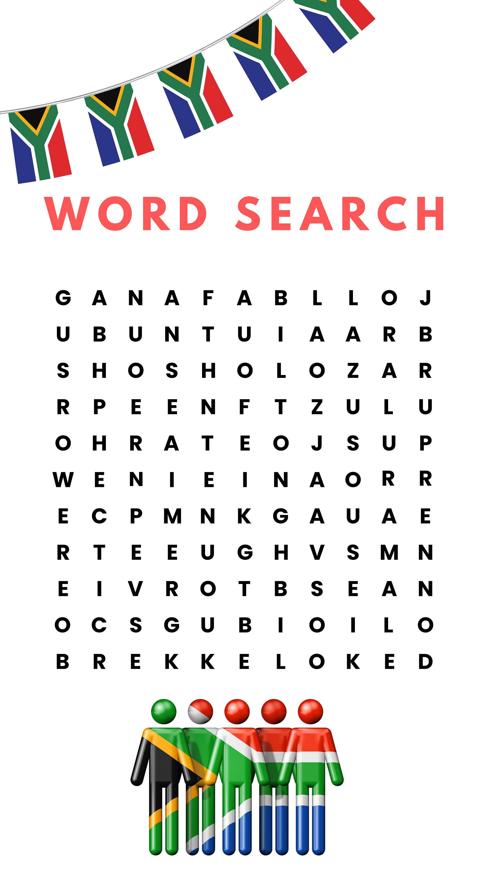South African Wordsearch With Slang, Food, Activities Etc - Etsy