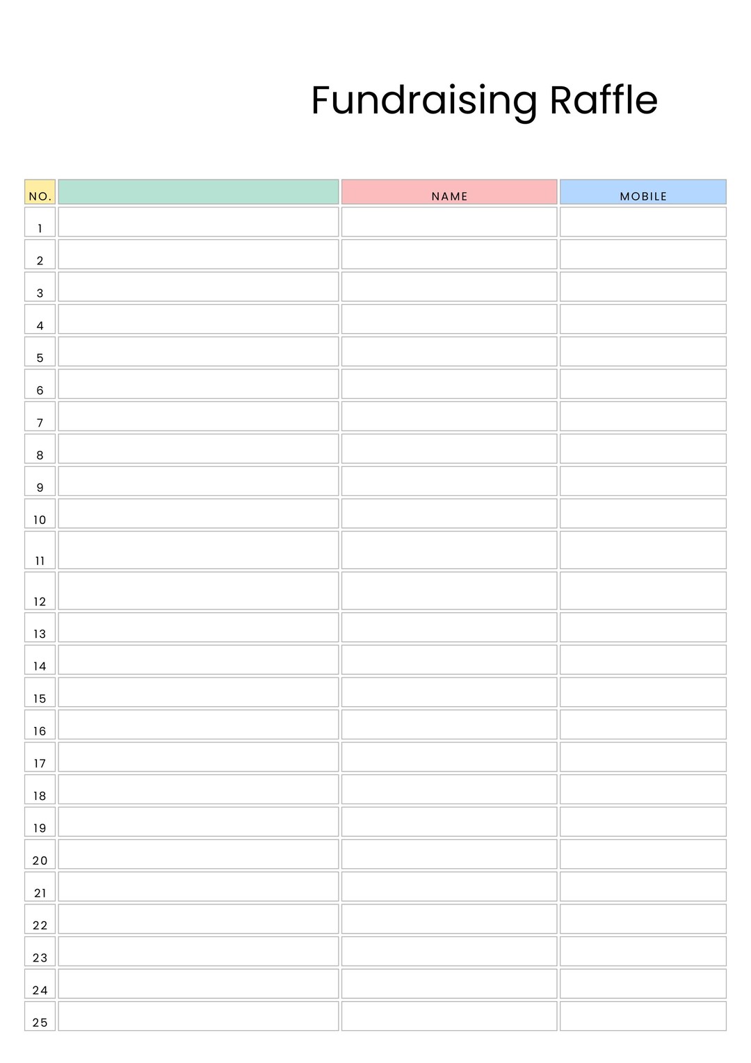 Blank Fundraising Raffle Sweepstakes Game - Entry Sheets and ...