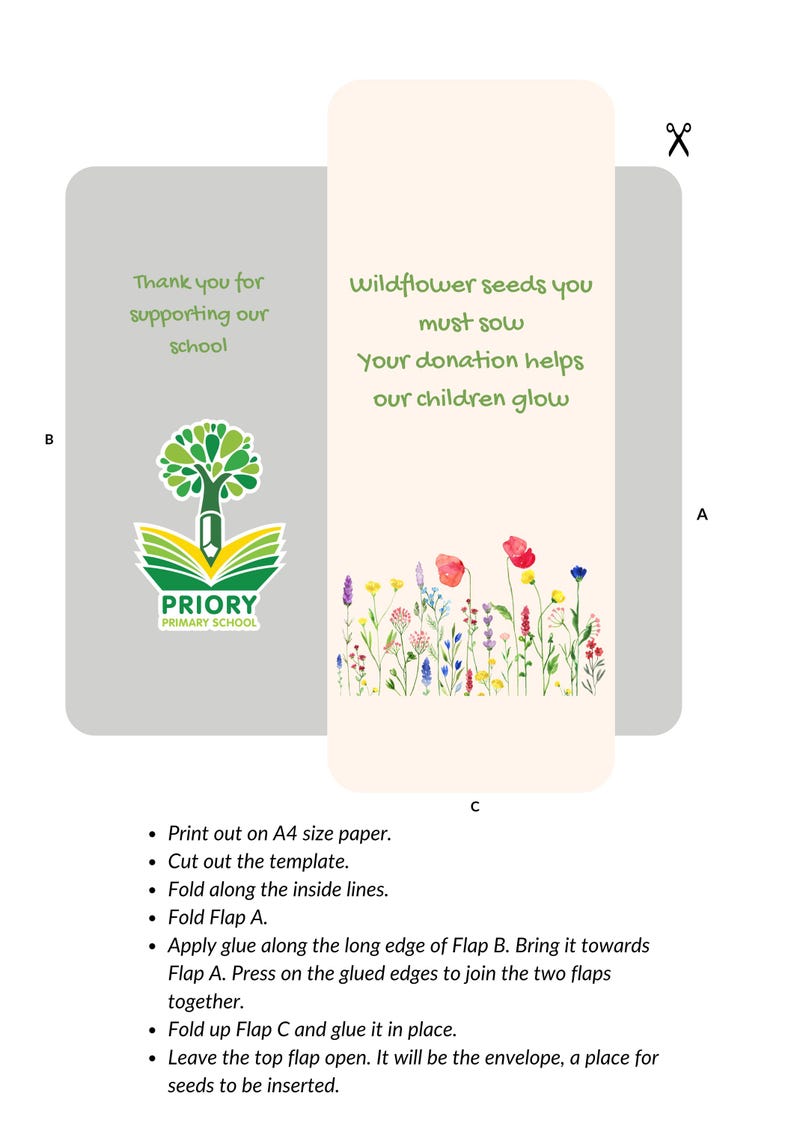Seed Envelope Template for School Fundraising - Can Be Used for Schools ...